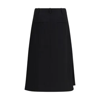 Fendi Womens Black Wool Oves Aries Midi Skirt