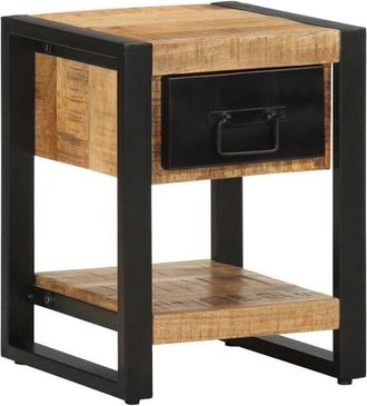vidaXL vidaXL Nachttisch 35x34x45 cm Raues Mangoholz