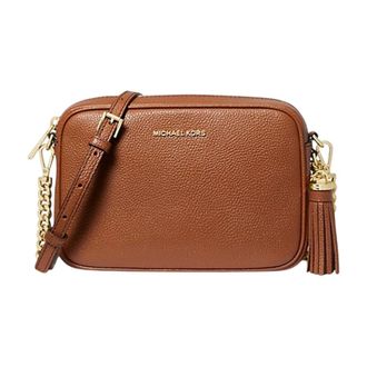 Michael Kors Femme, Sacs, Brun, Taille: ONE Size Jet Set Medium Pebbled Leather Crossbody Bag