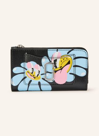 Marc Jacobs Geldb&ouml;rse The Medium Flat Wallet Flower Faces schwarz