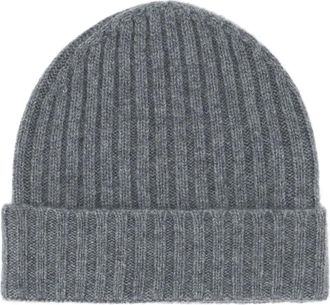 Boggi Milano bonnet en cachemire à design côtelé - Gris