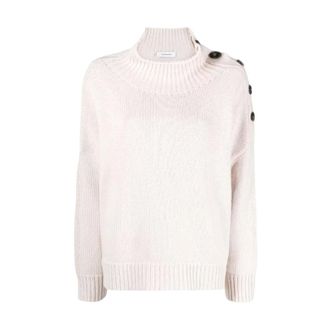 Yves Salomon Femme, Pulls, Beige, Taille: 42 FR Pull Oversize Beige Ros&eacute; avec Boutons