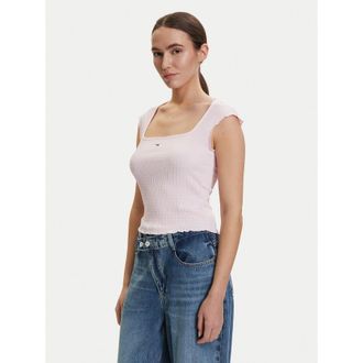 Tommy Jeans Top DW0DW22220 Hellrosa Slim Fit
