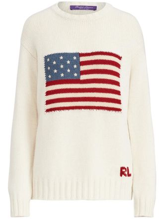 Ralph Lauren Collection pull Flag en cachemire - Blanc