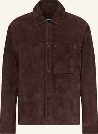 HUGO BOSS Leder-Overjacket Molot braun