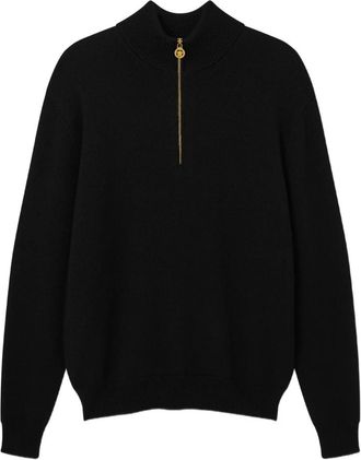 Versace Homme, Pulls, Noir, Taille: XL Col roul&eacute; zipp&eacute; &agrave; col montant