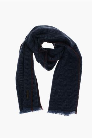 Ermenegildo Zegna herringbone patterned cashmere scarf size Unica