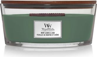 Woodwick Duftkerze Woodwick Mint Leaves & Oak Ellipse 453,6g