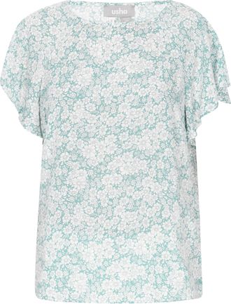 Usha Bluse Frauen t&uuml;rkis wei&szlig;