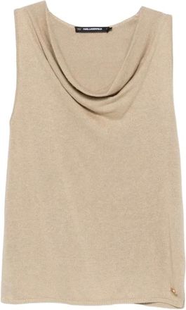 Karl Lagerfeld Femme, Tops, Beige, Taille: 40 FR Hauts sans manches