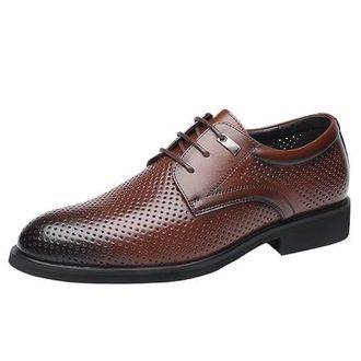 Generic Chaussures Oxford habill&eacute;es for Hommes, Derbies &agrave; Lacets, Bout Rond, en Similicuir, Semelle en Caoutchouc antid&eacute;rapante.(Hollow Brown,37 EU)