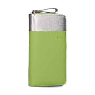 zwei Damen Geldb&ouml;rse Eva EV2 langes Portemonnaie 15 Kartenf&auml;cher, Sichtfach, 2 Scheinf&auml;cher, Geldbeutel mit M&uuml;nzfach & umlaufenden Rei&szlig;verschluss, weiches 