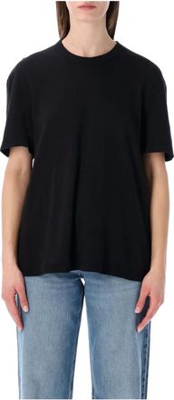 James Perse Femme, Tops, Noir, Taille: 36 FR Crepe Oversized SS Tee