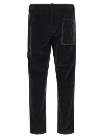 Stone Island Organic Cotton Corduroy Trousers - Black