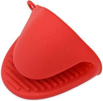 Fackelmann Fackelmann 688496 Silikon Topflappen, Kleiner Ofenhandschuh, Topflappen rot für heiße Speisen, Silikon, Rot, 8 x 10,5 cm