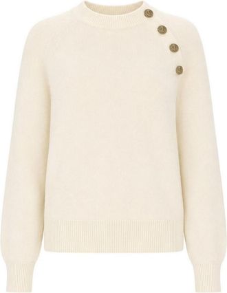 Balmain Rundhalspullover - Wei&szlig;