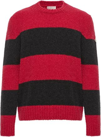 Moncler Moncler Striped Wool Blend Boucl&eacute; Jumper, Men, Black, Size: 3xl
