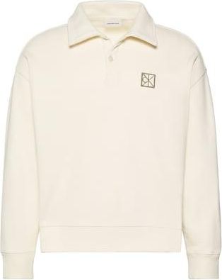 Calvin Klein Sweat col polo manches longues en coton