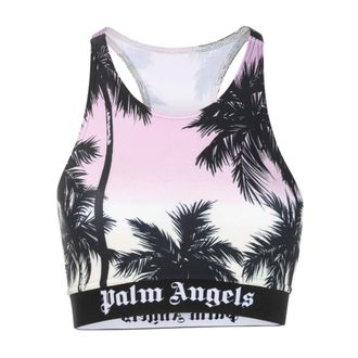 Palm Angels Pink Sunset Logo &Auml;rmelloses Top - - Tops - Damen - Mehrfarbig - XS