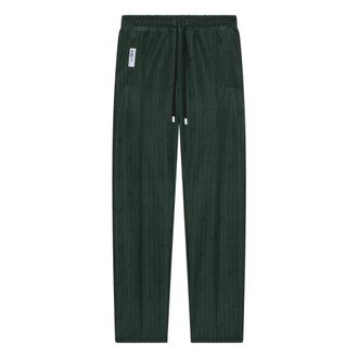 GCDS Triacetat-Nadelstreifen-Jogginghose - - Trousers - Damen - Gr&uuml;n - XL