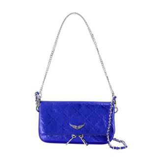 Zadig&Voltaire Portemonnaie - Rock Nano Wallet On Chain - Leather - Blue - Gr. unisize - in Blau - für Damen