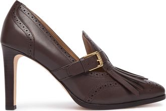 Lauren Ralph Lauren Halbschuhe LAUREN RALPH LAUREN Colleen Perforated Calfskin Kiltie Pump 802P02364004 Dunkelbraun