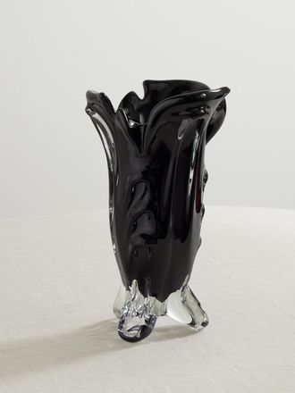 LOUISE ROE Drape Vase Aus Glas - Schwarz