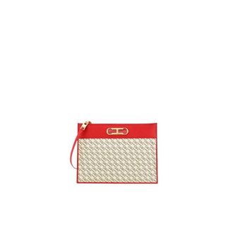 Carolina Herrera Rote Insignia Canvas und Leder Tasche - - Bags - Damen - Rot - ONE SIZE