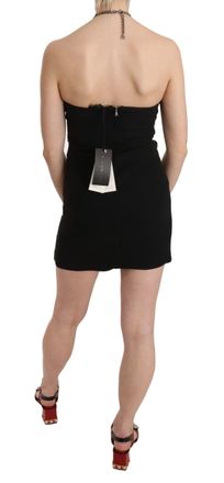 John Richmond Womens Black Sequined Stretch Mini Shift Dress Viscose