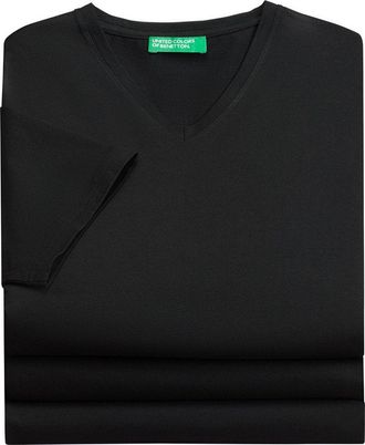 Benetton T-Shirt Hautfreundlicher 3er Pack durch hohen Baumwollanteil