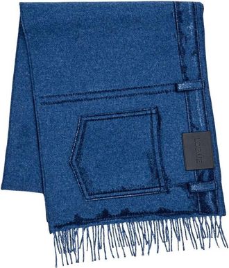 Loewe Tücher & Schals - Double-Faced Wool And Cashmere Scarf - Gr. unisize - in Blau - für Damen