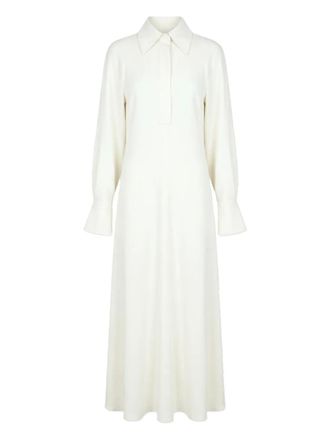Victoria Beckham collared midi dress - Tons neutres