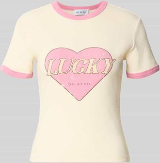 Oh April T-Shirt mit Motiv-Print Modell Lucky
