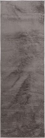 benuta Basic Tapis Salon Fausse Fourrure Furry - Gris 80x250 cm - pour Chambre, Bureau, Couloir, Bebe - Doux - Antidérapant - Lavable - Chauffage Sol