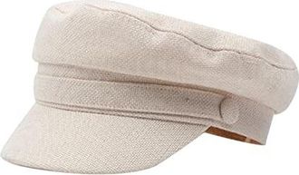 Generic Chapeau en coton bleu marine polyvalent pour femme - B&eacute;ret britannique en tricot torsad&eacute;, beige, Taille unique