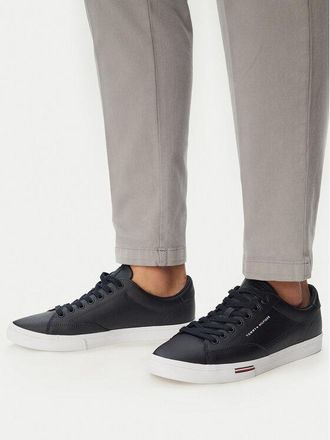 Tommy Hilfiger Sneakers aus Stoff Vulc Core Rwb Long Lace Lth FM0FM05814 Dunkelblau