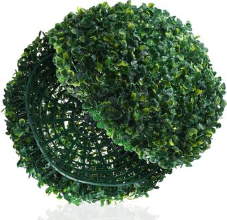 Pretyzoom K&uuml;nstliche Buchsbaumkugel 33cm &oslash; Aus Uv Best&auml;ndigem Kunststoff Wetterfest F&uuml;r Garten Und Innenr&auml;ume Dekorative Topiary Kugel F&uuml;r Haus Terrasse Und Hoc