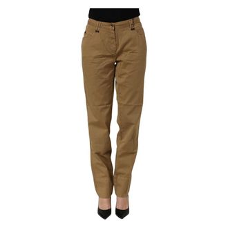 Plein Sud Gerade Baumwoll Stretch Chino-Hose - - Trousers - Damen - Braun - L