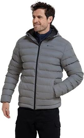 Mountain Warehouse Seasons Doudoune synthétique réfléchissante pour homme - Manteau zippé et résistant à leau avec poches latérales - Idéal pour lextérieur Argent 4XL
