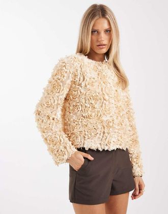 Miss Selfridge Veste &agrave; d&eacute;tails p&eacute;tales - Babeurre-Jaune