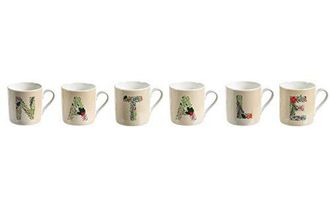 Villa D'Este Home Tivoli Xmas Monogram Weihnachtstassen-Set, Mehrfarbig, Fassungsverm&ouml;gen: 90 ml, Ma&szlig;e: &Oslash; 5,3 x H 5,5 cm