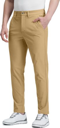 CRZ YOGA Herren Golfhose Schnelltrocknend Anzughose Stretch Hose Sporthose Jogginghose Atmungsaktive Golf Trousers -76cm Khaki-Sand 33W
