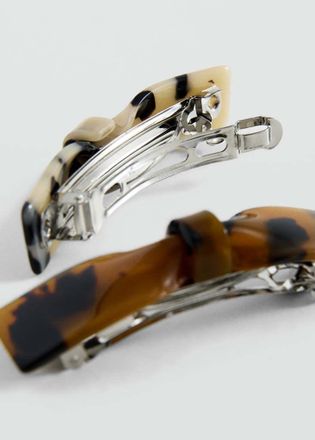 Mango Lot 3 barrettes naud marron - Femme - Taille unique - MANGO