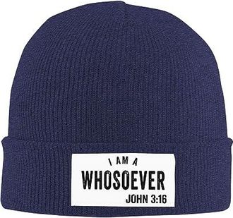 Generic Jean 3:16 Christianisme Femme Homme Bonnets Hiver Confortable Bonnet De Pêcheur Coupe-Vent Bonnets Tricoté pour Casque Moto Le Quotidien Course À Pied