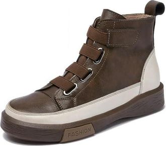 Generic QXDZSW Chaussures de sport plates en fourrure pour femme Bottes dhiver r&eacute;tro printemps Bottines pour femme, Marron sans fourrure, 40.5 EU