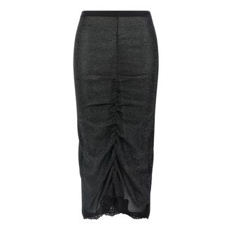 Valentino Garavani Femme, Jupes, Noir, Taille: 40 FR Lace Insert Knitted Skirt