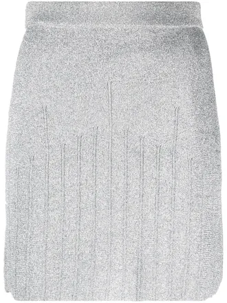 Alberta Ferretti minijupe &agrave; effet m&eacute;tallis&eacute; - Argent