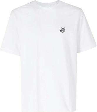 Maison Kitsun&eacute; Homme, Tops, Blanc, Taille: L Fox Head Comfort Tee-Shirt