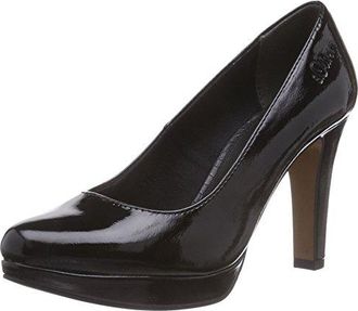 s.Oliver Femme 22400 Chaussures à Talons avec Plateau, Noir Verni 018, 38 EU