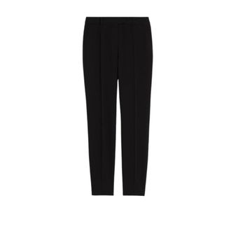 Max Mara Schwarze Straight-Fit Hose mit Falten-Detail - - Trousers - Damen - Schwarzk - XS